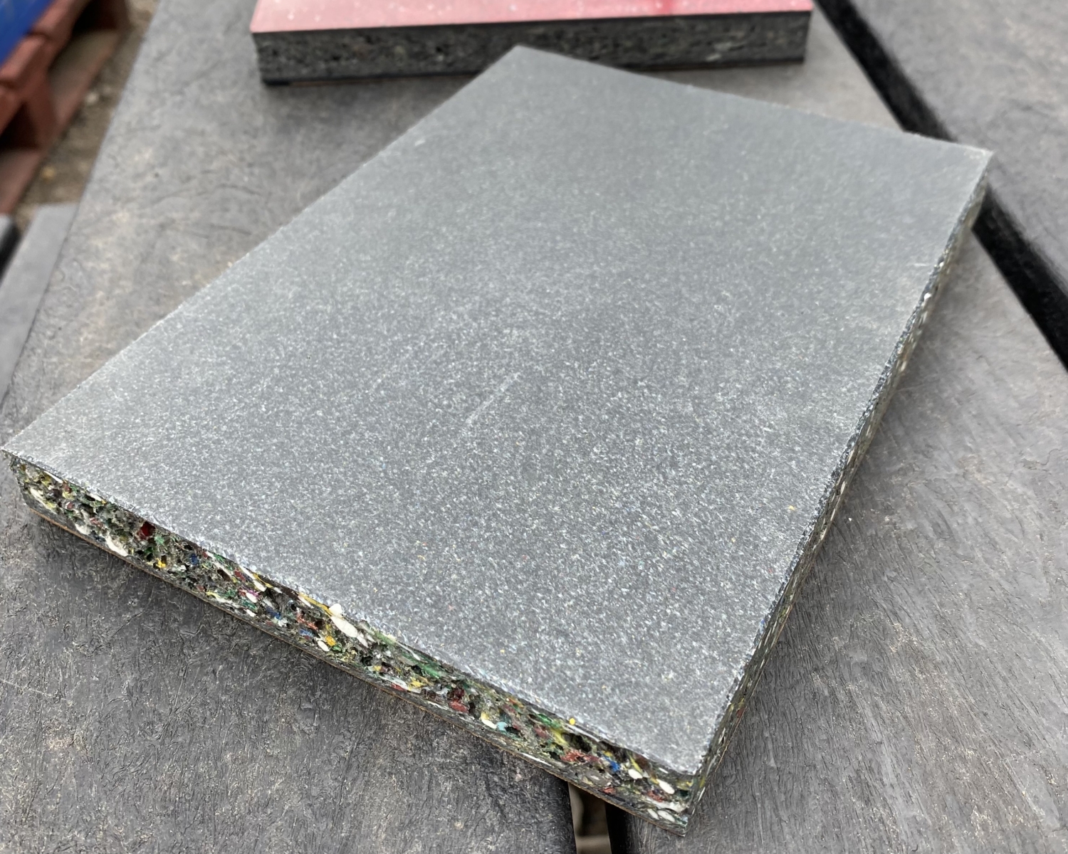 Stormboard Speckled Grey sample - Reformed Plastics